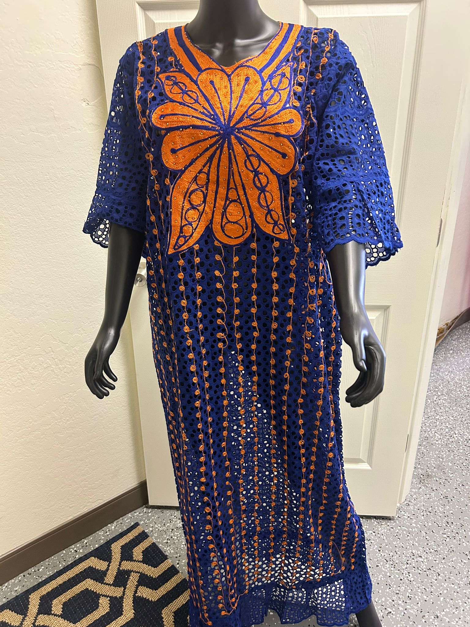 Blue & Orange Traditional Dress – Bellazura Boutique